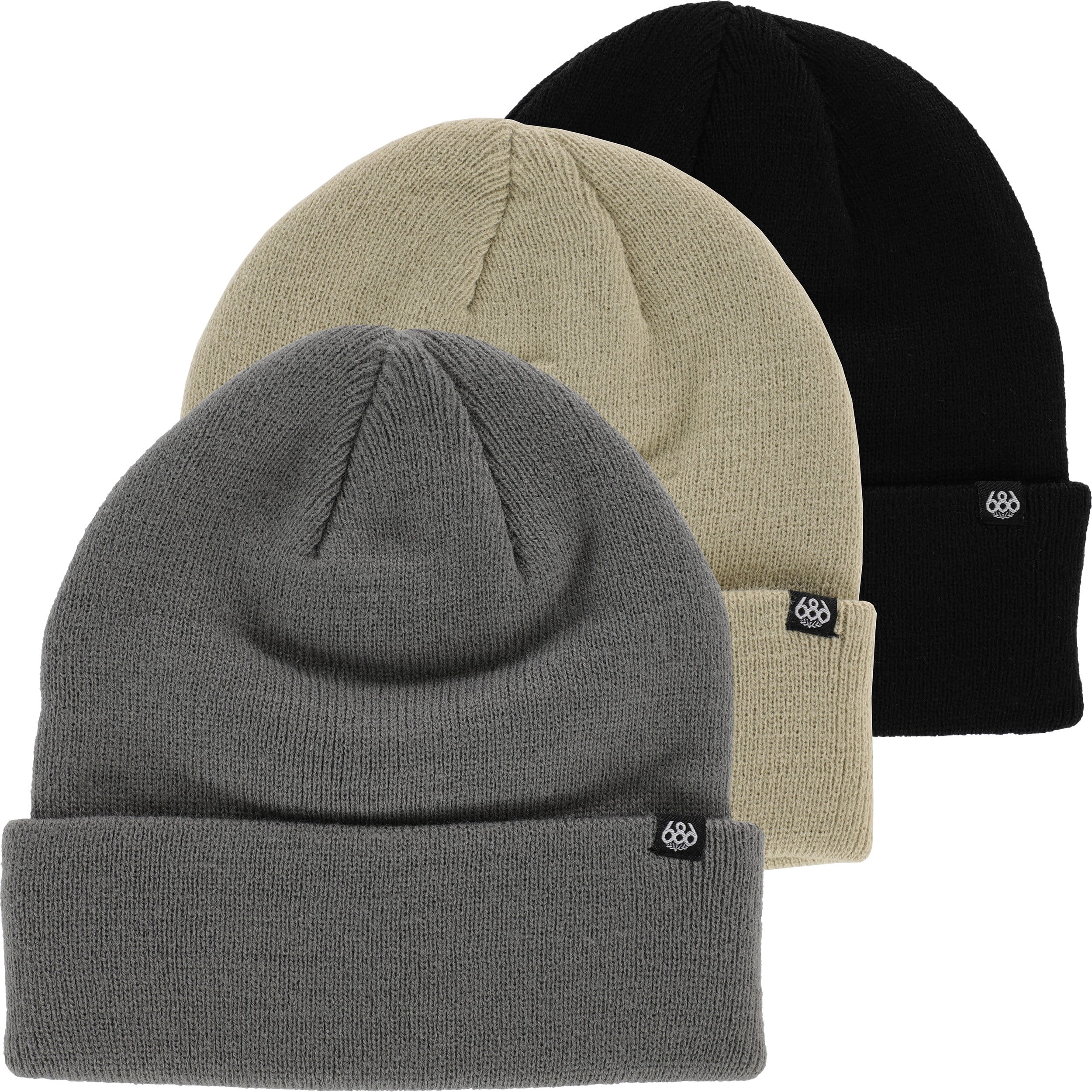 686 Standard Roll Up 3-Pack Beanie - neutral pack | Tactics 686 Standard Roll Up 3-Pack Beanie - neutral pack | Tactics