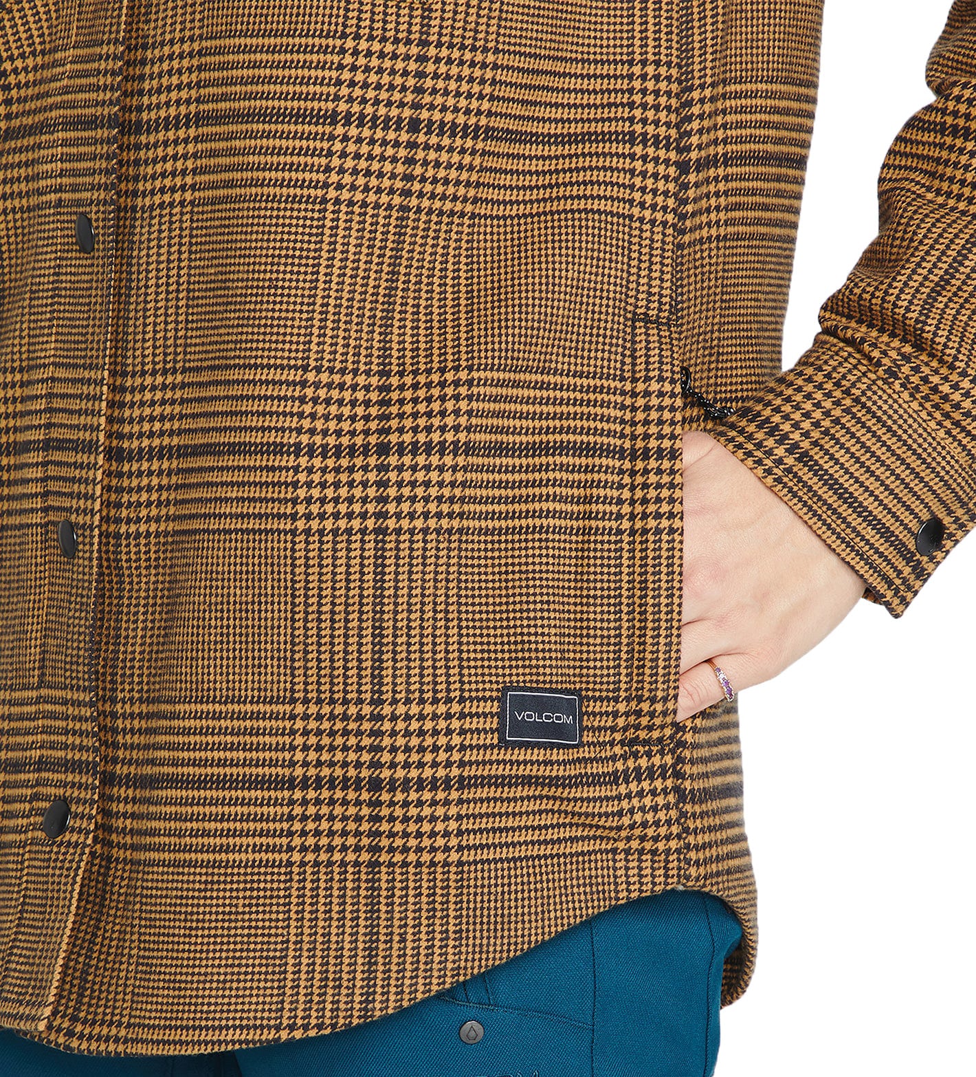 Volcom Women's Hooded Flannel Jacket - caramel | Tactics