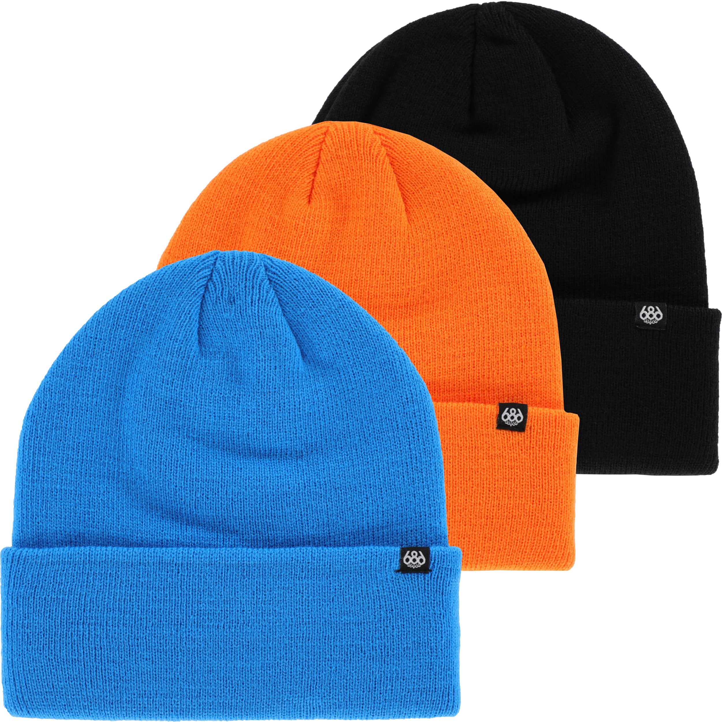 686 Standard Roll Up 3-Pack Beanie - bright pop | Tactics 686 Standard Roll Up 3-Pack Beanie - bright pop | Tactics