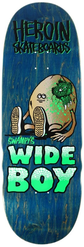 Heroin Swampy's Wideboy 10.75 Symmetrical Shape Skateboard Deck - blue ...
