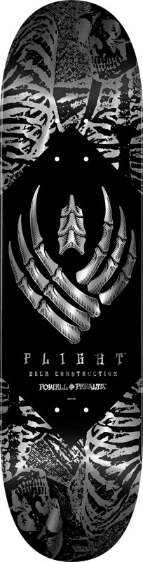 Powell Peralta Skeleton 8.25 Flight 243 Shape Skateboard Deck - silver ...