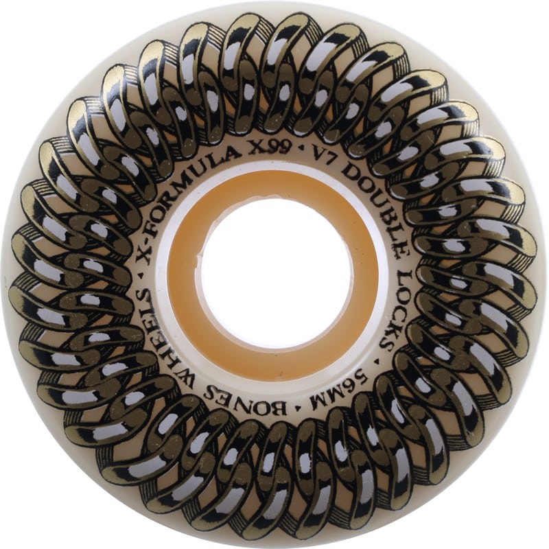 Bones X-Formula V7 Double Lock Skateboard Wheels - gold chain (99a ...
