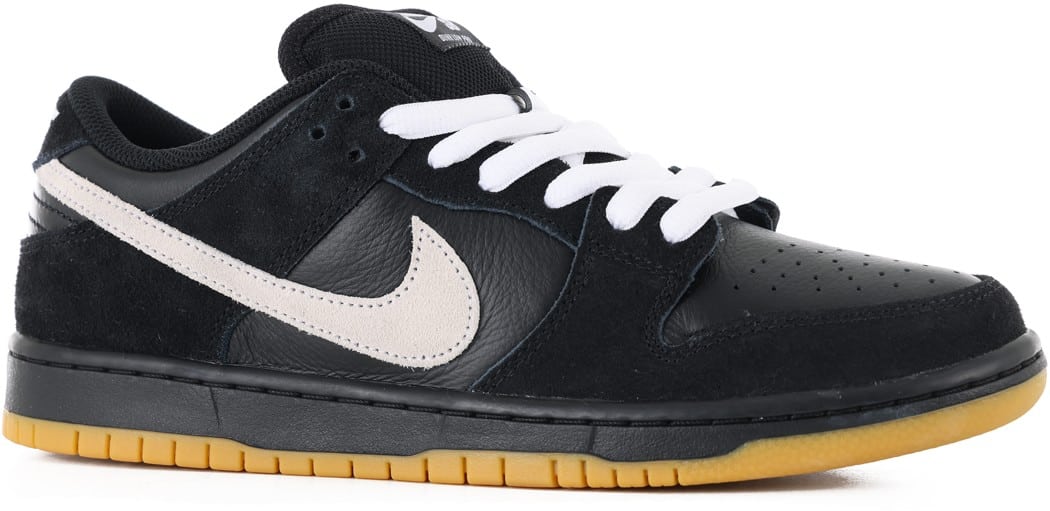 Nike SB Dunk Low Pro SB Skate Shoes - black/white-black-black-gum light ...