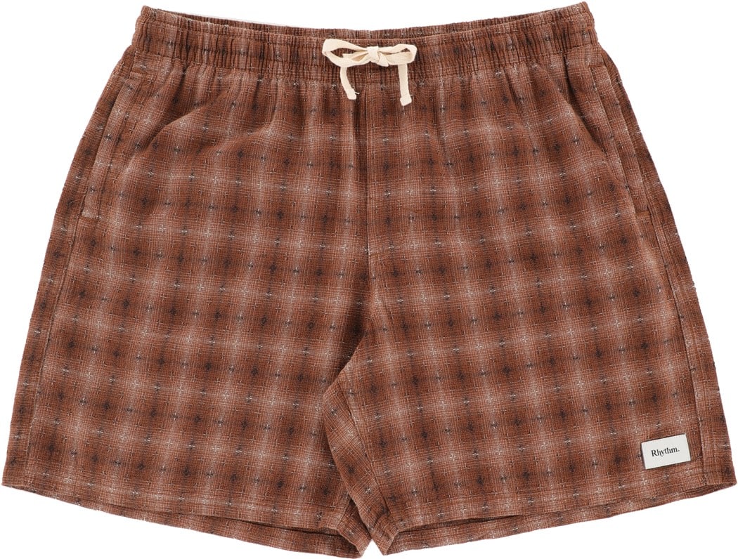 Rhythm Shadow Check Jam Shorts - rust | Tactics
